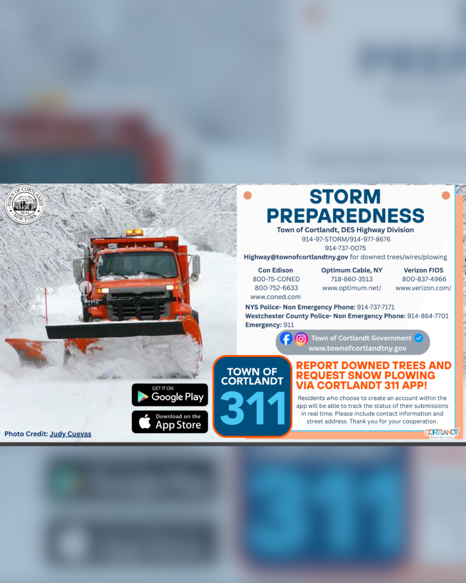 Weekend Winter Storm Preparedness - Town of Cortlandt, NY News
